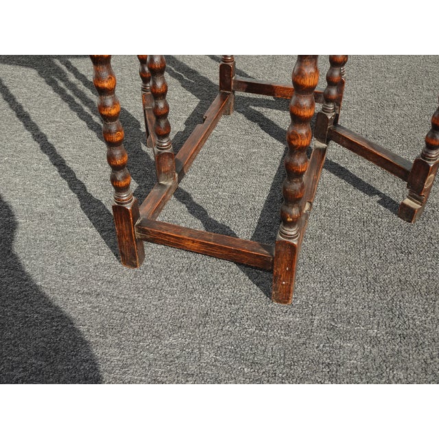 Antique Barley Twist Drop Leaf Side Table ~ French Country | Chairish