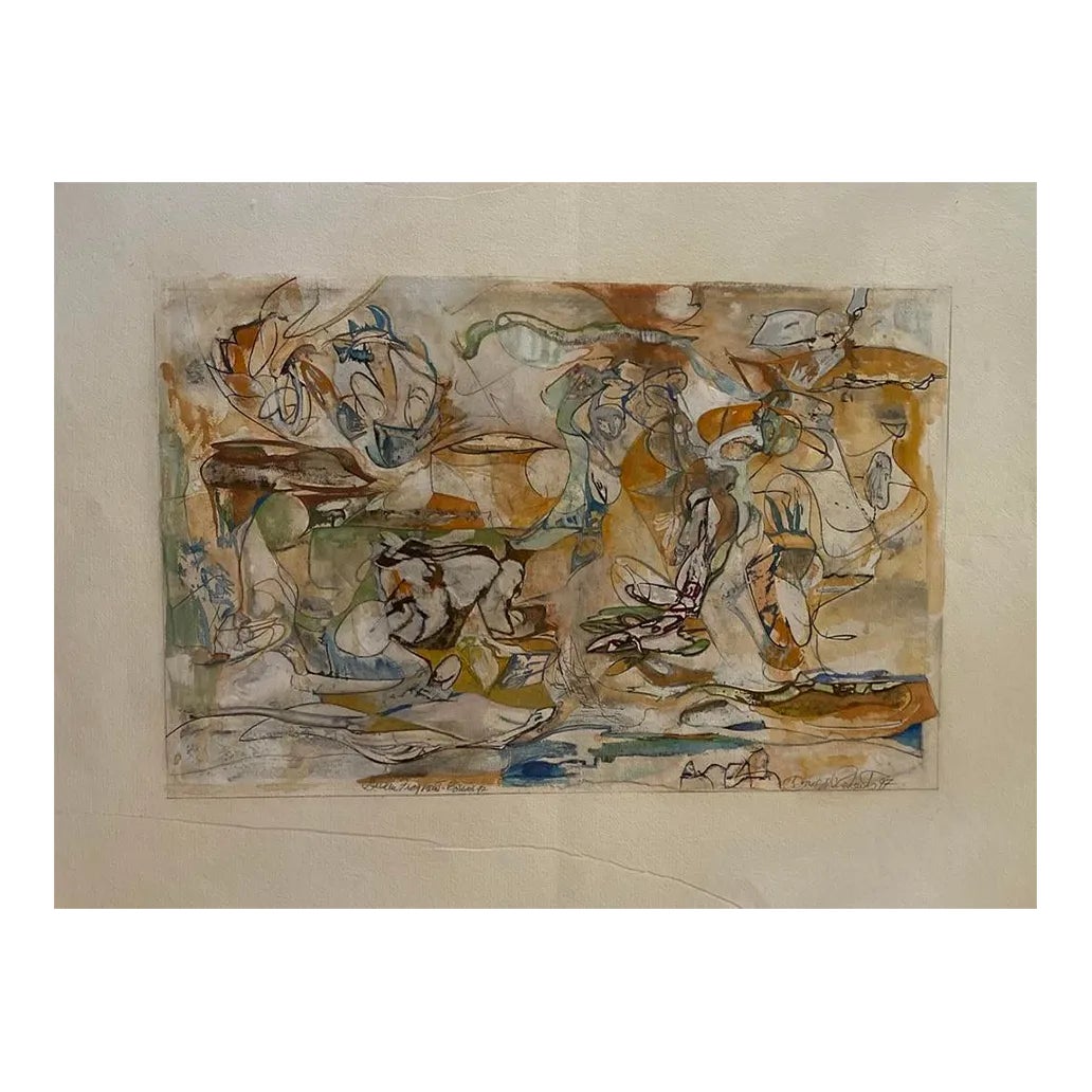 Donald Roberts "Garden Fragments" Mixed Media, Original Painting | Chairish