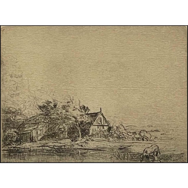 1990s Rembrandt "Landscape With a Cow" New Custom Framed & Original Coa ...