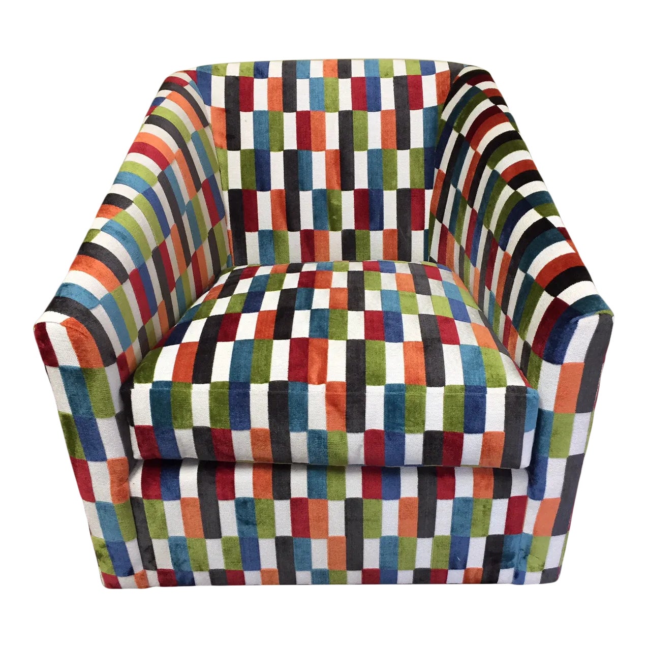 Geometric Modern Swivel Chair | Chairish