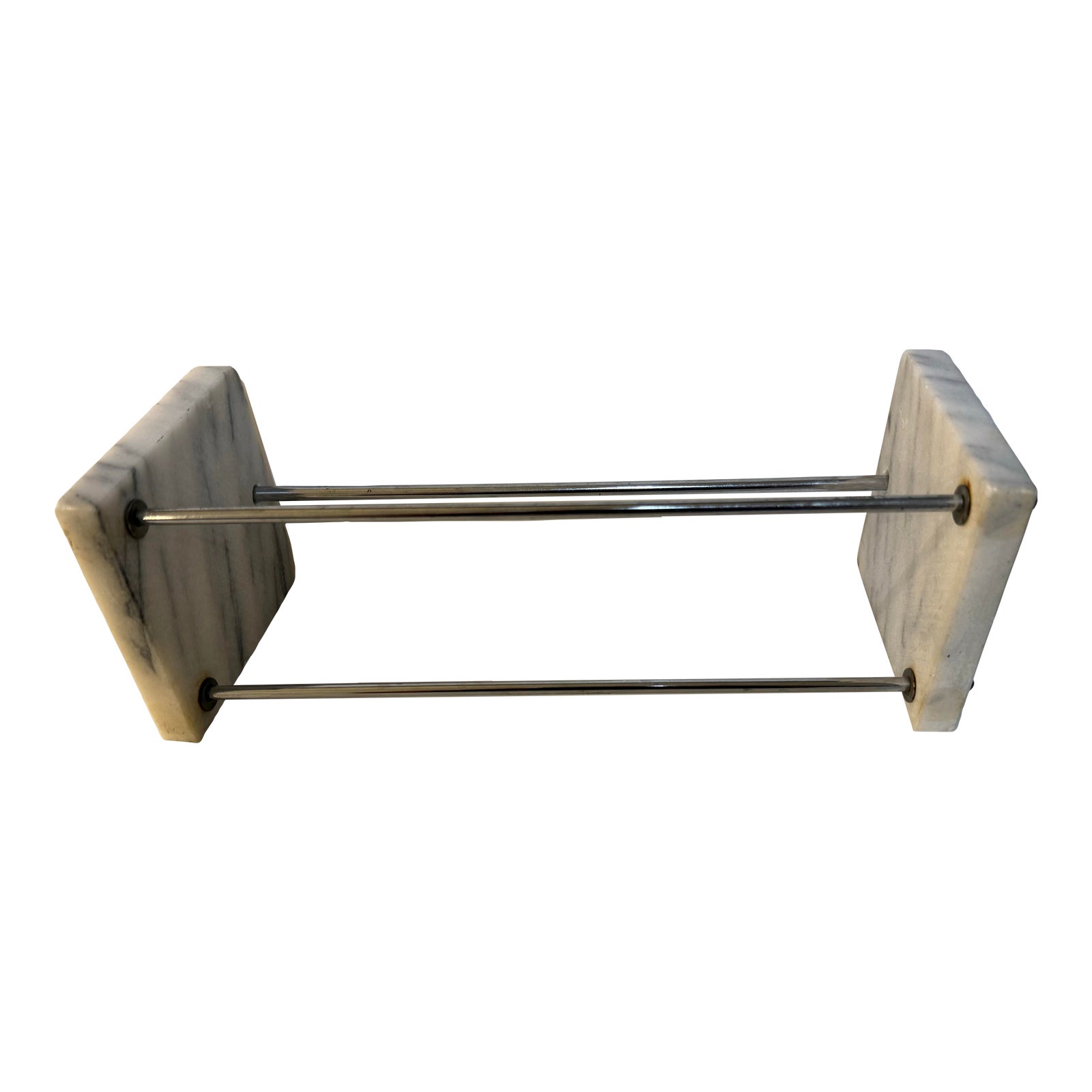 Vintage Modernist Marble & Chrome Cookbook Rack / Book Holder | Chairish