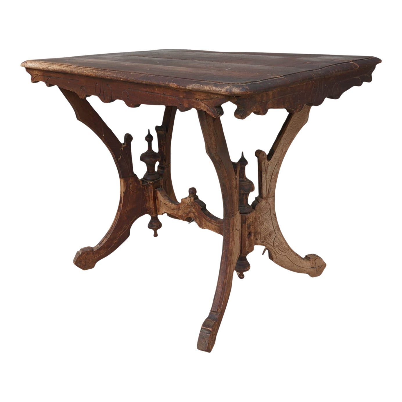 1890s Eastlake Victorian Carved Parlor Accent Table | Chairish