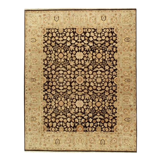 Luxury Traditional Hand-Knotted Jagapatti Meshed Black/Sage 12x18 Area ...