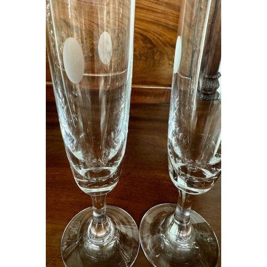 Pair of Late 20th Century Baccarat Champagne Flutes | Chairish