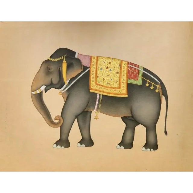 Indian Miniature Mughal Elephant Painting , Original Indian Royal ...
