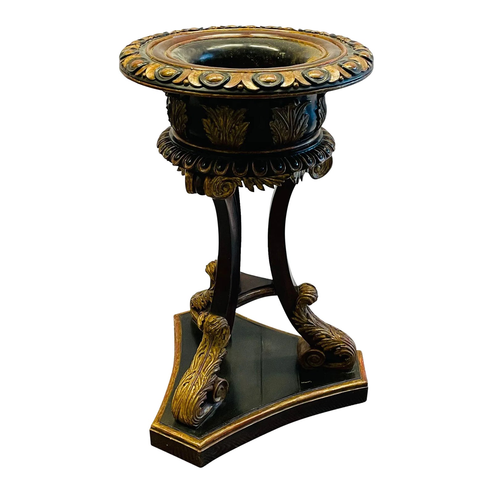 Georgian Gilt Wood Planter, Jardinière, Ebony and Gilt Design | Chairish