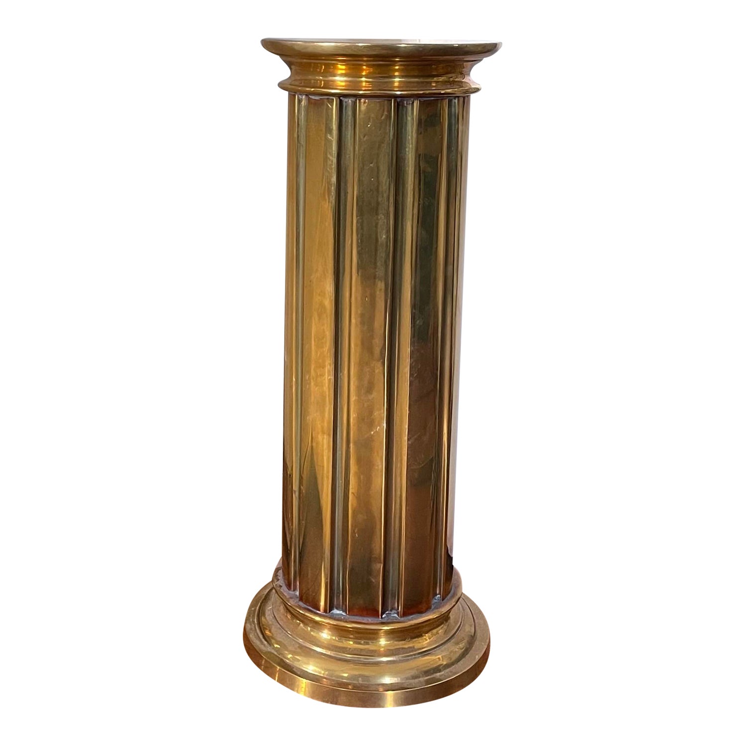 Neoclassical Brass Pedestal Doric Order Column | Chairish
