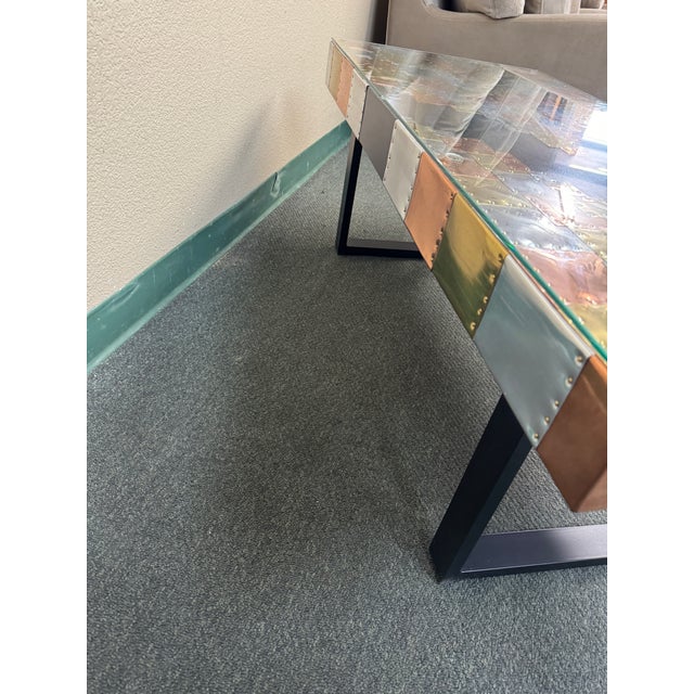 Peter Keresztury Artisan Made Metal Patchwork Coffee Table | Chairish