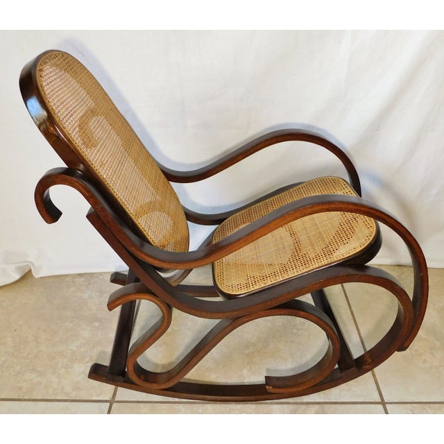 Vintage Mid Century Bentwood & Cane Kid's Child's Rocking Chair Rocker ...