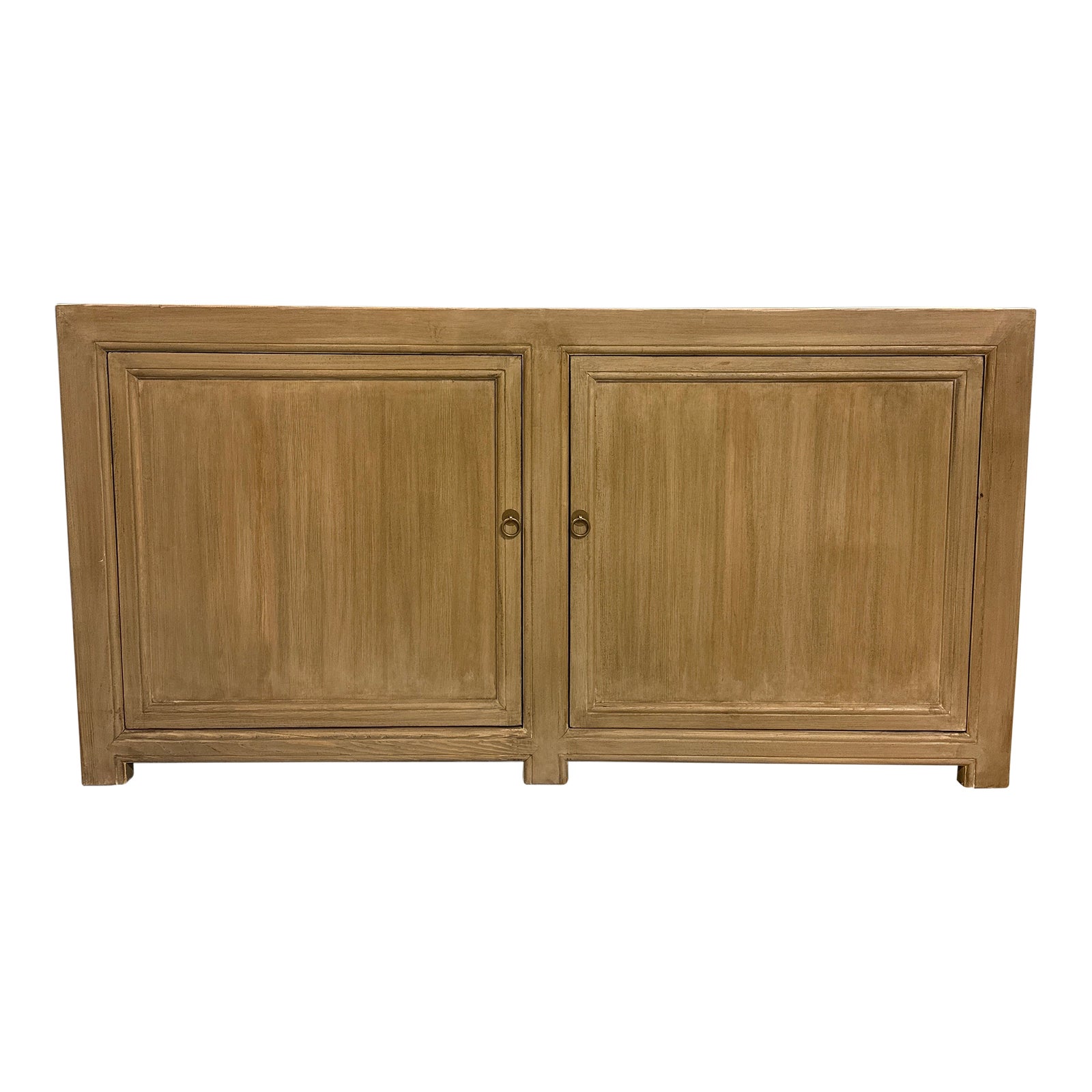 2 Door Natural Low Cabinet | Chairish