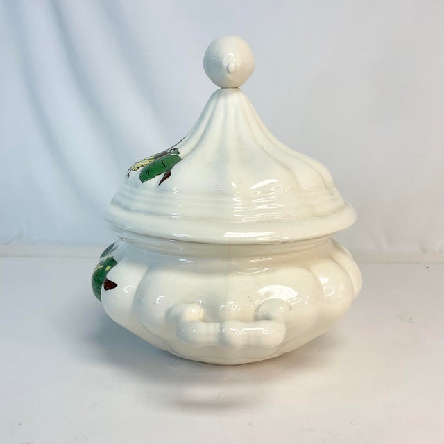 1940s Arts & Crafts Ceramic Transfer Ware Tureen With Trompe L’Oeil ...