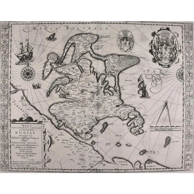 Gerard Mercator Rugen Island, Germany: An Early 17th Century Map by ...