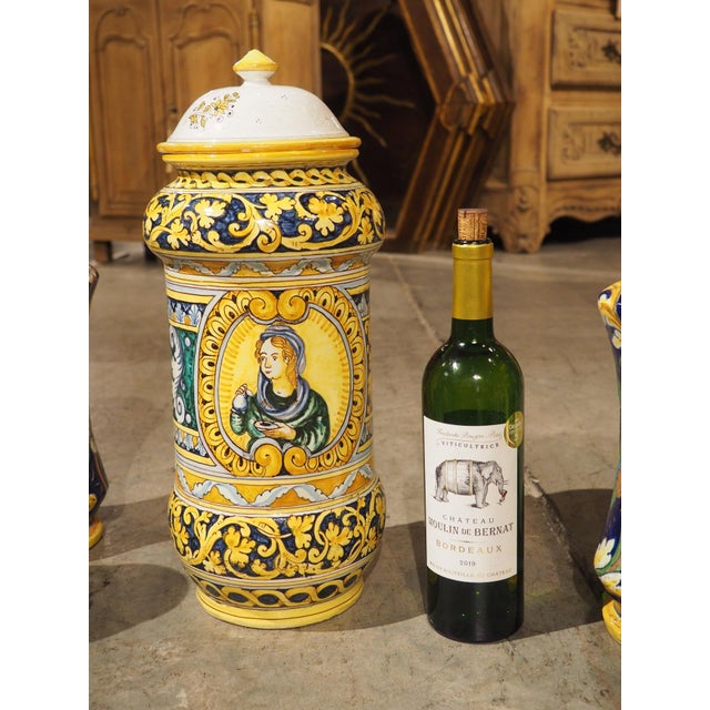 A Collection of 10 Italian Polychrome Albarelli Jars, 18th C. To 20th C ...