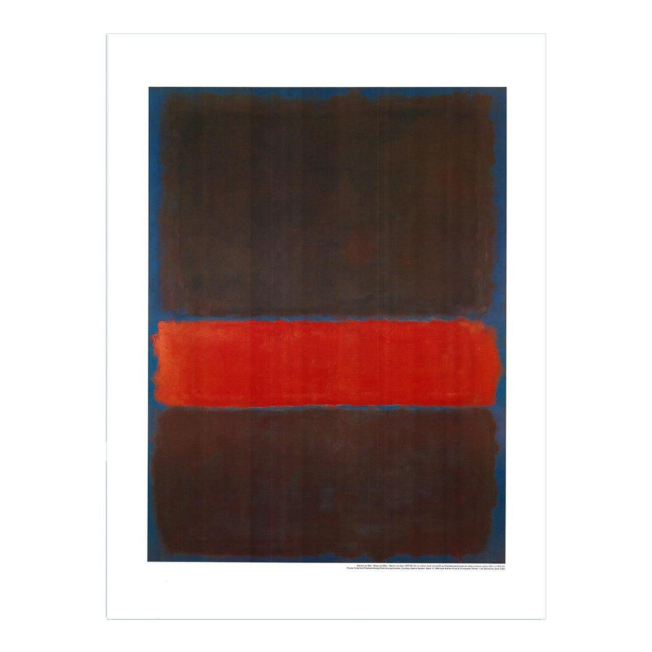 After Mark Rothko - Maroon on Blue Vintage Fine Art Print Offset ...