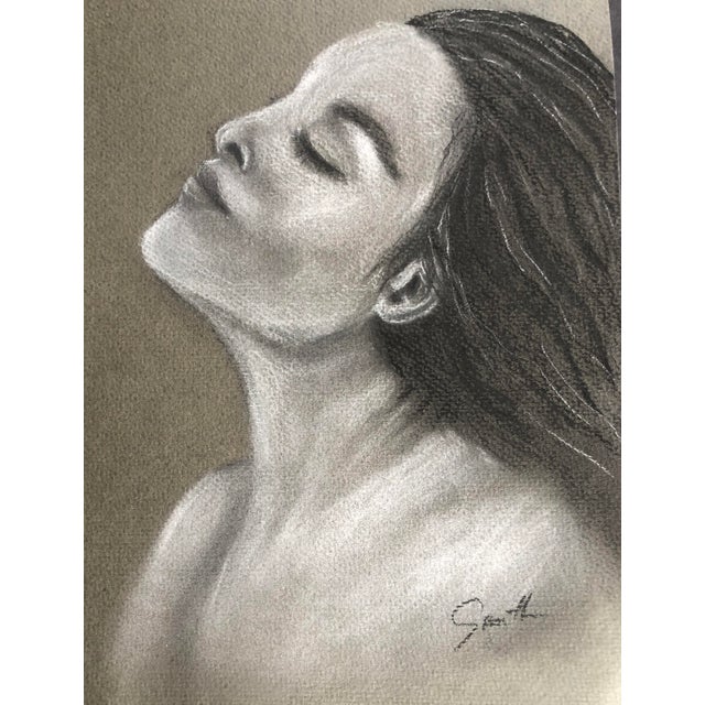 "Respite” Contemporary Charcoal Portrait Drawing by Nancy Smith | Chairish