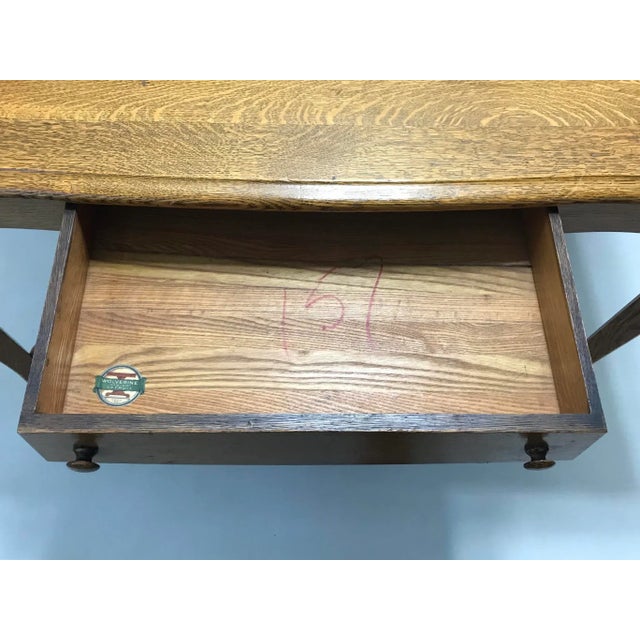 1900s Tiger Oak Parlor Table by Wolverine Mfg. Company | Chairish