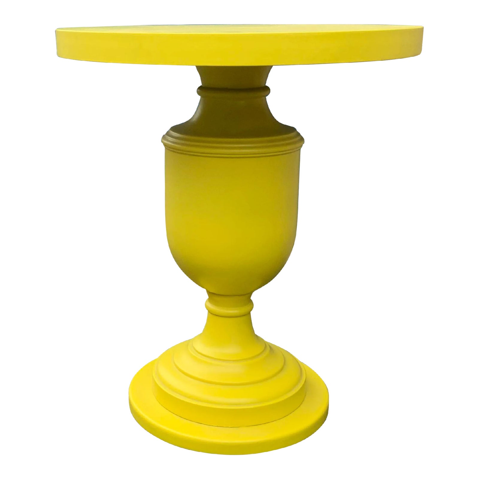 Modern Mid Century Style End Table -Canary Yellow | Chairish