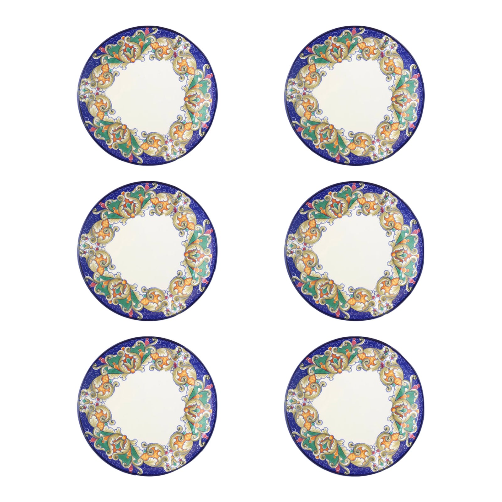 Italian Oversized Dinner Plates, Set of 6 | Chairish