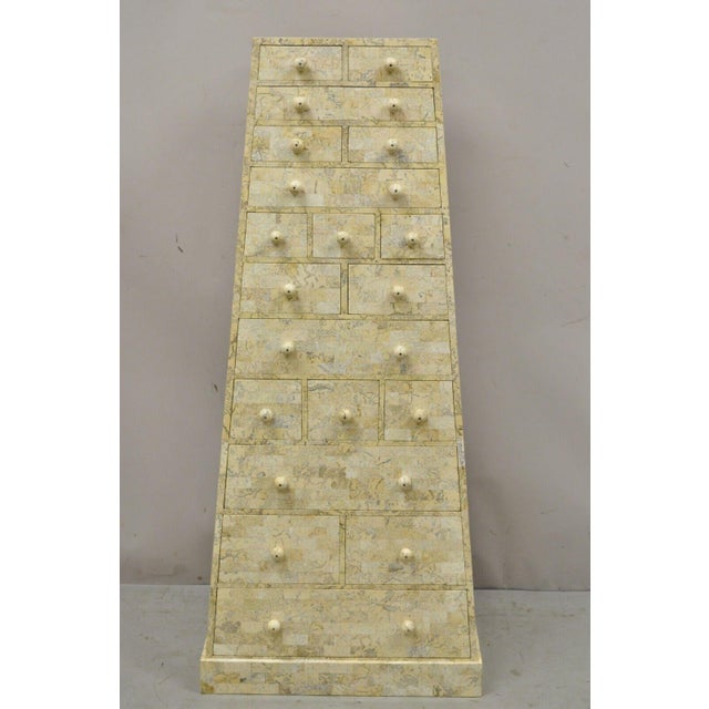 Maitland Smith Tessellated Marble Stone Modern Pyramid Chest of Drawers ...