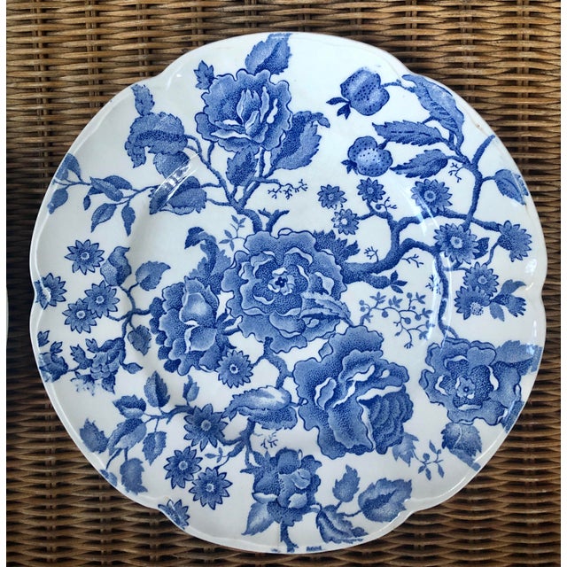 Johnson Bros "English Chippendale Blue" Floral Chintz Plates - a Pair ...