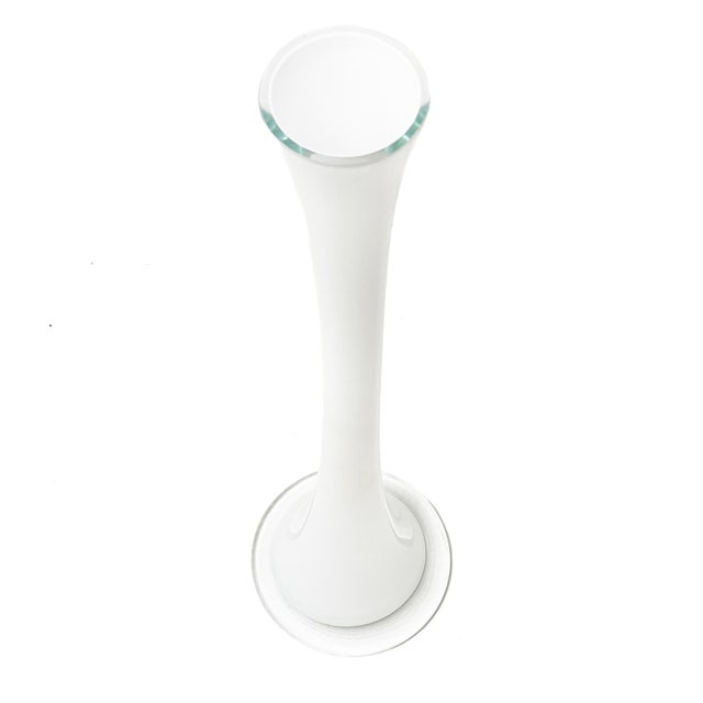 Oversized, Very Tall White Art Glass Statement Vase | Chairish