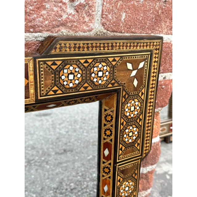 Vintage Mosaic Wood Inlaid Woth Touch of Mother of Pearl Mirror Frame ...