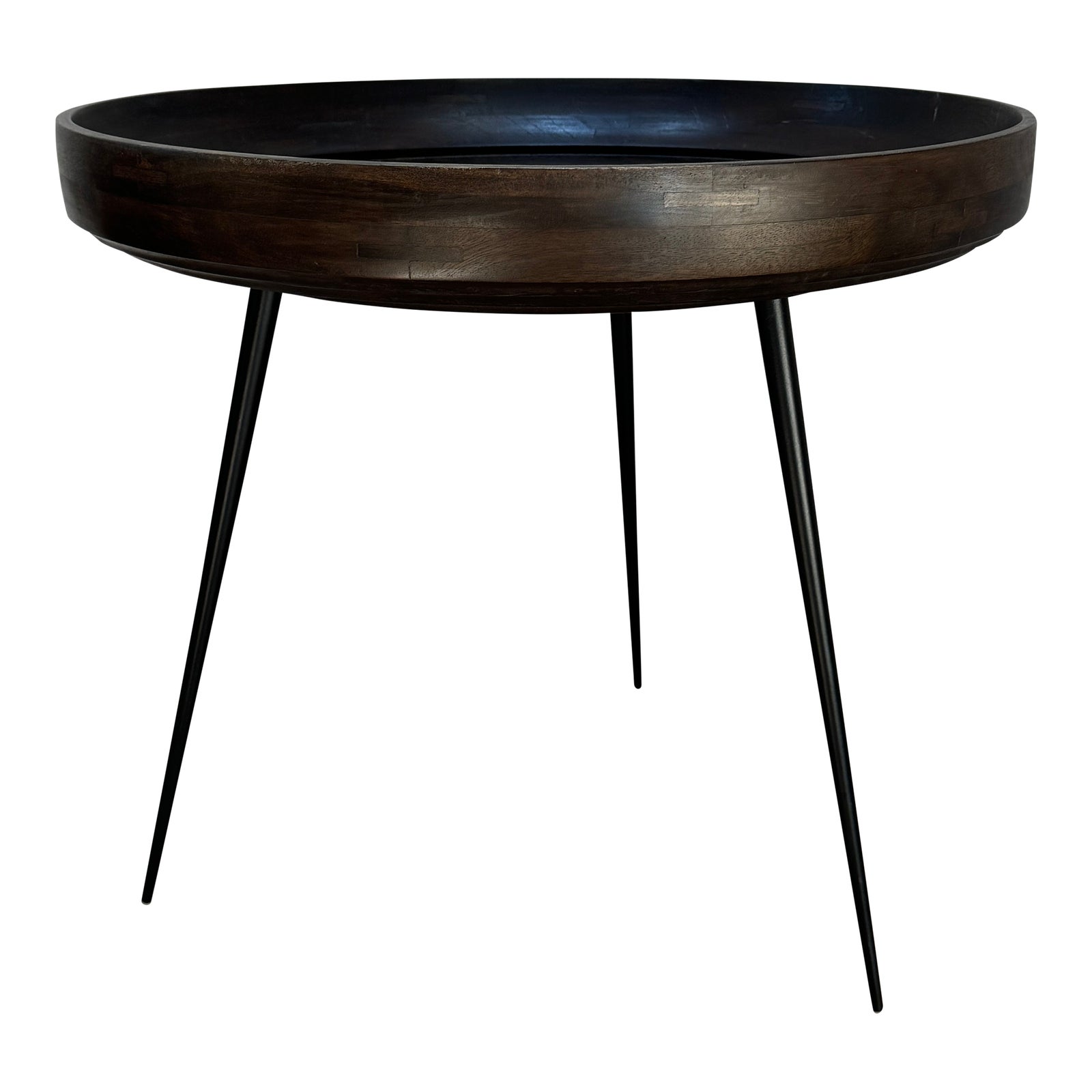 Mater Round Mango Wood Bowl Side Table | Chairish