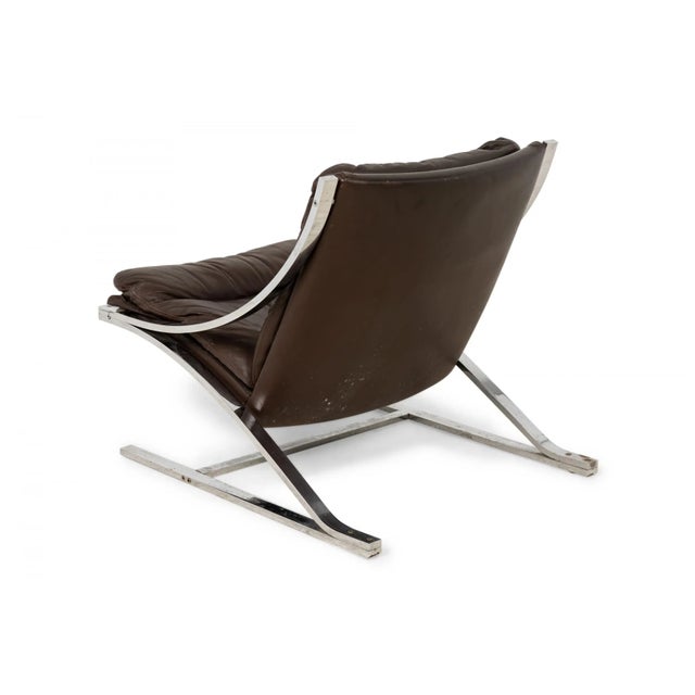 Paul Tuttle for Strassel Mid-Century 'Zeta' Brown Leather Cantilever ...