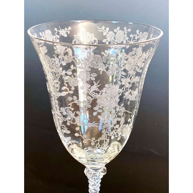 1940s Cambridge Rose Point Water Goblets- Set of 8 | Chairish