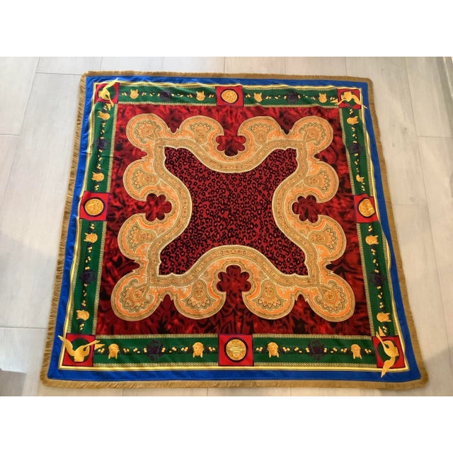 Custom Made Atelier Versace Multi Color Velvet Throw | Chairish