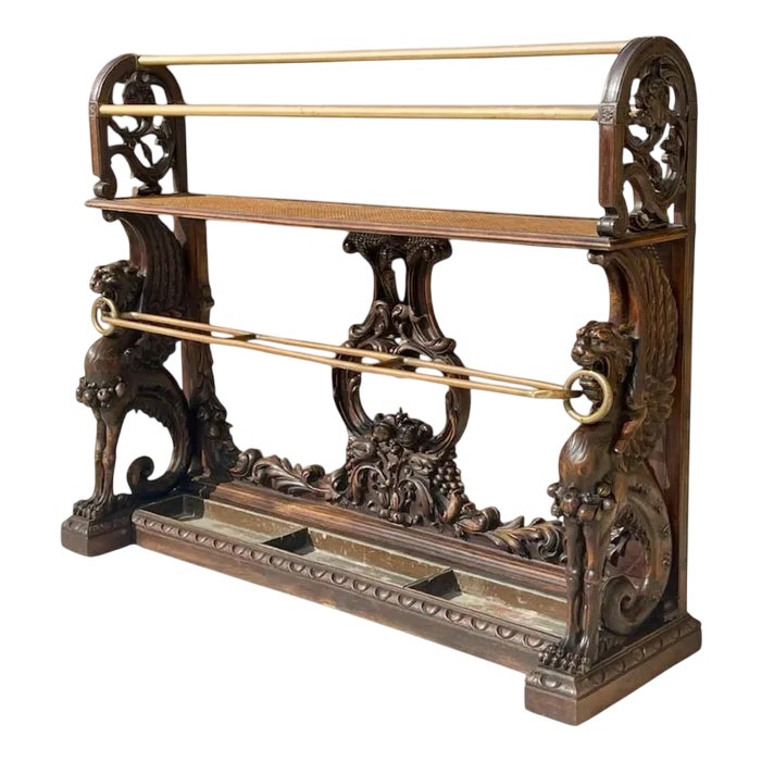 Renaissance Walnut Umbrella, Hat and Accessories Stand | Chairish