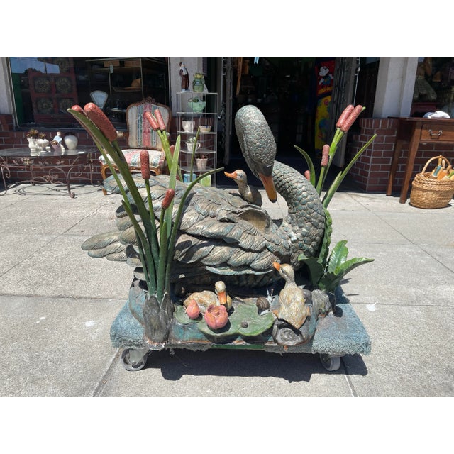 Bronze Swan Sculpture Table Base by Castano 44" | Chairish