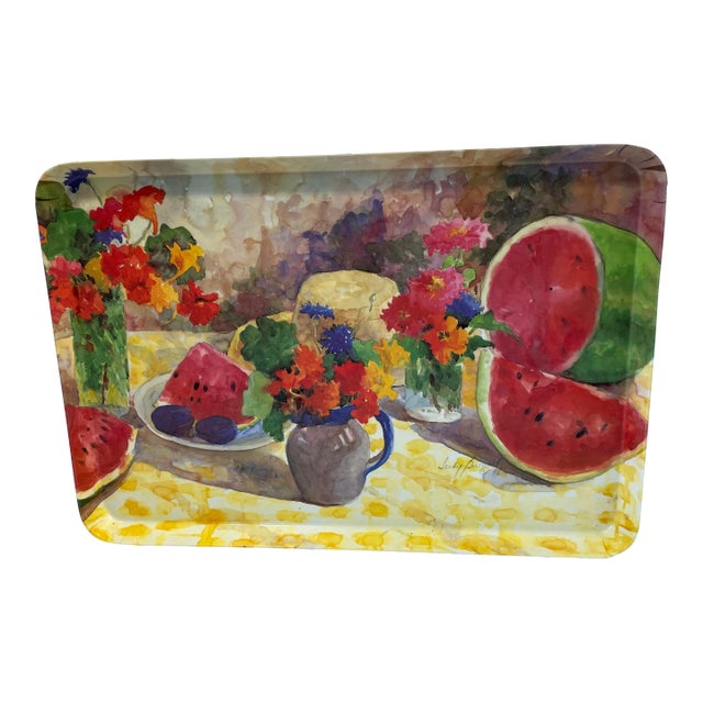 Vintage Italian Fruit Motif Tray | Chairish