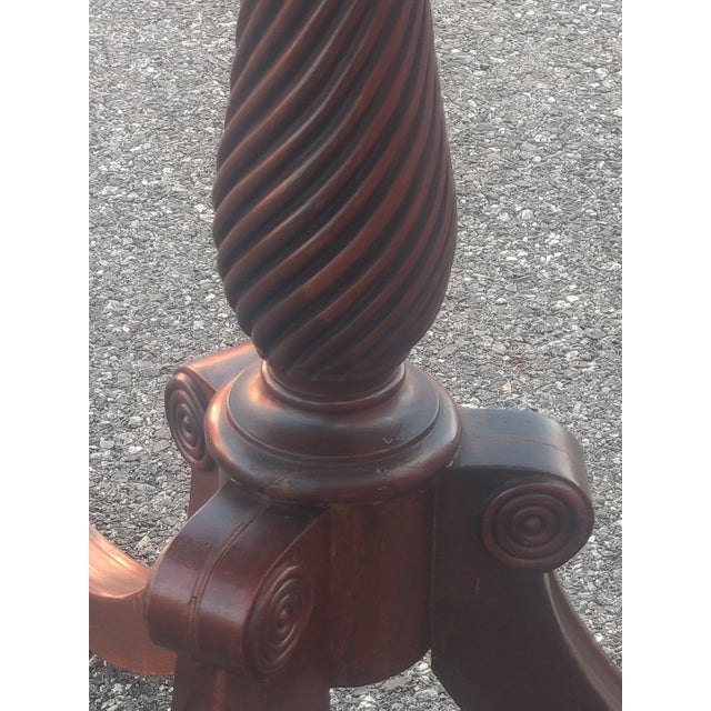 Early 20th Century Vintage Leather Top Mahogany Clover Leaf Shaped Side ...