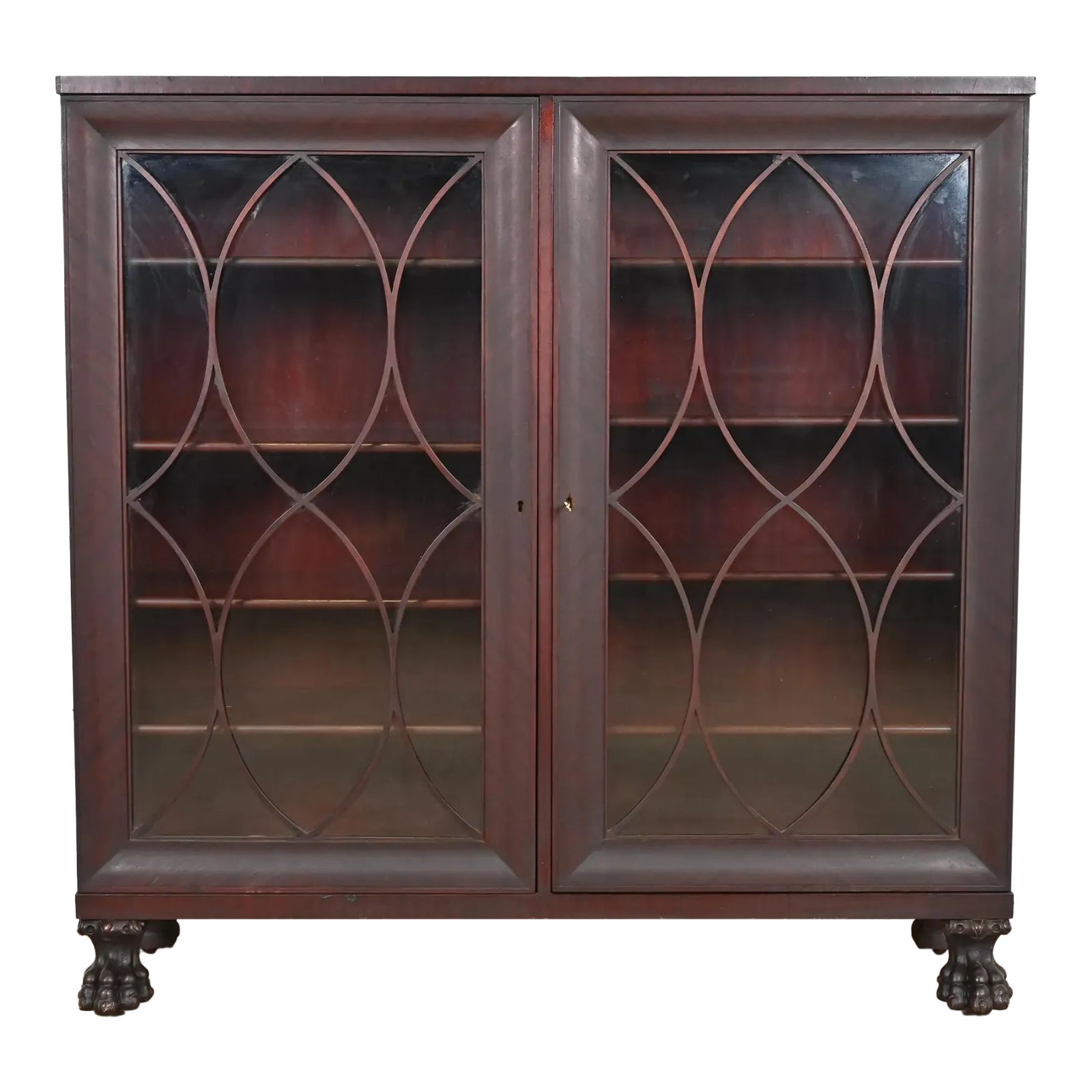 George C. Flint Co. Antique American Empire Carved Mahogany Double ...