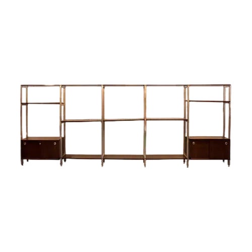 Office Modular Steel Wood Italian Shelf from ICF Padova, Italy, 1970s ...