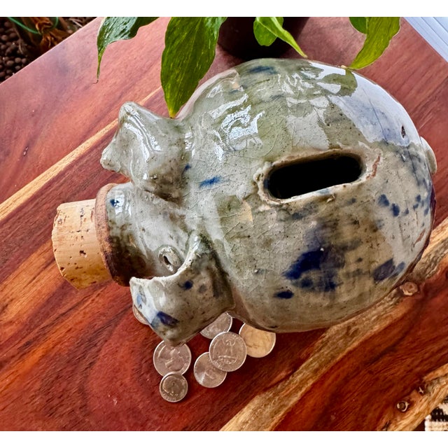Vintage Studio Pottery Pig Sculpture With Mottled Glaze, Mid-Late 20th ...