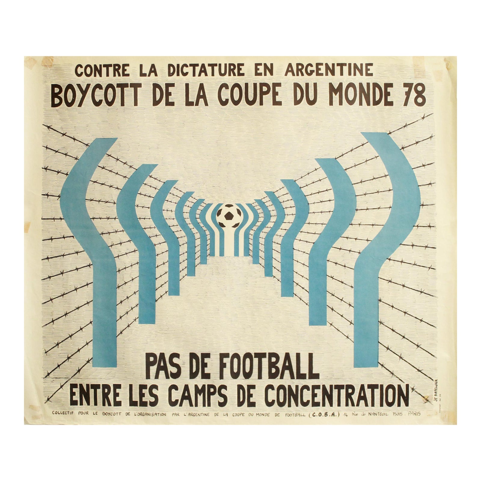 1978 Argentina Soccer Propaganda Poster, Boycott De La Coupe Du Monde ...