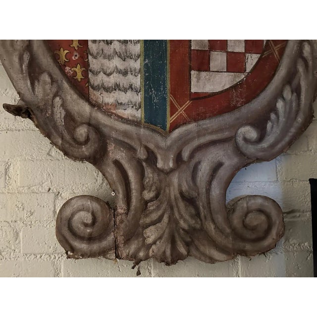 Large Painted Italian Crest | Chairish