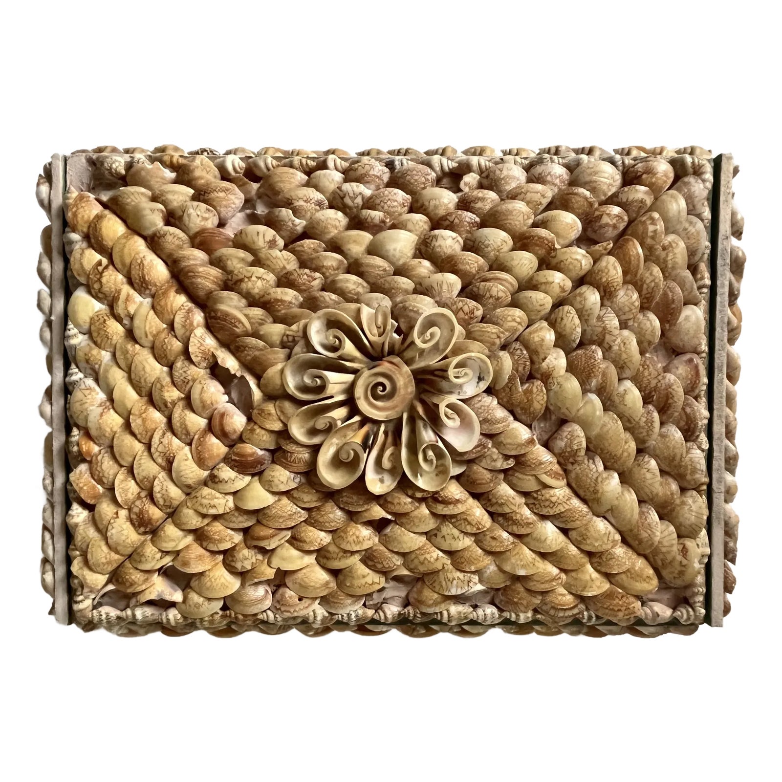 Vintage 10" Shell-Encrusted Jewelry Box | Chairish