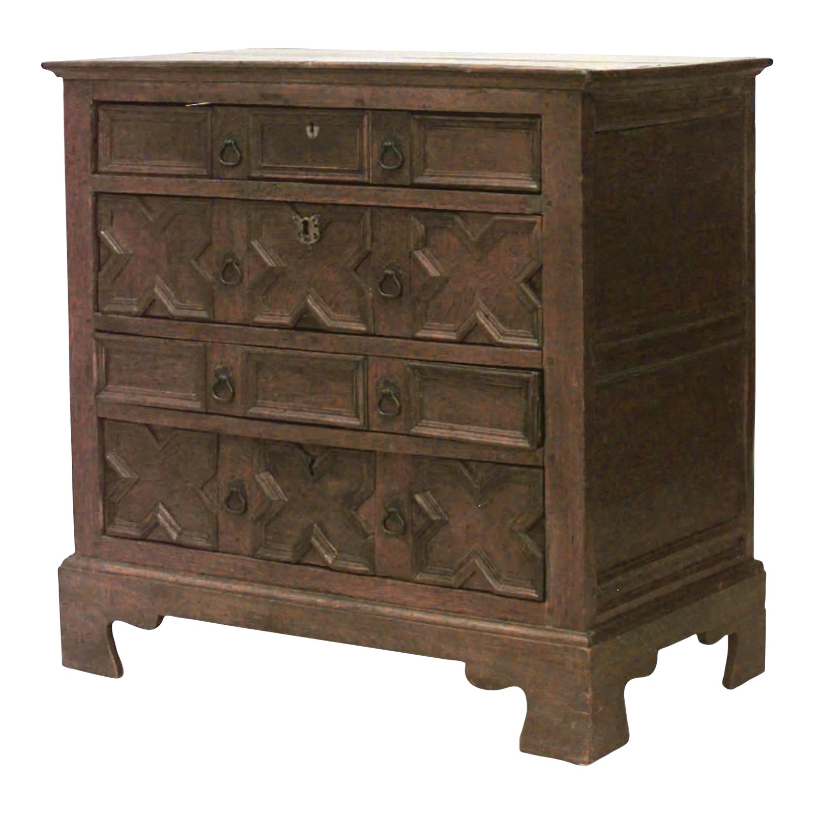 English Jacobean Style Oak Chest | Chairish