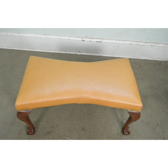 Custom Walnut Chippendale Style Ball & Claw Foot Bench | Chairish