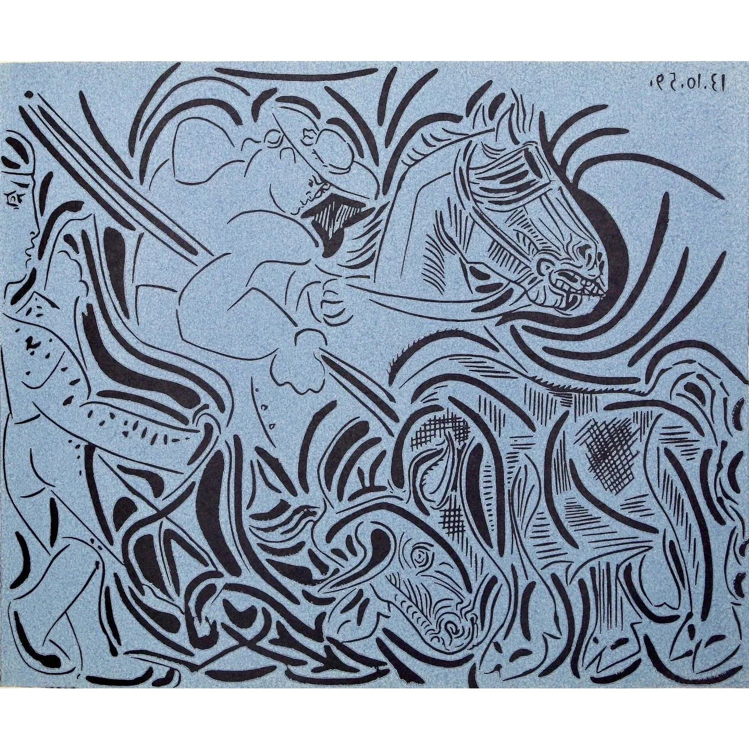 1960s Pablo Picasso, Lance Iii, Linogravures Print | Chairish