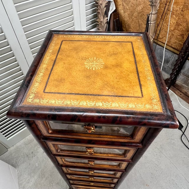 Maitland-Smith Faux Tortoise Shell Bamboo Campaign Style Seven Drawer ...