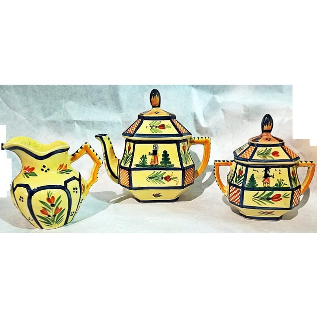 Henriot Quimper Petite Tea Set, Set of 3 | Chairish