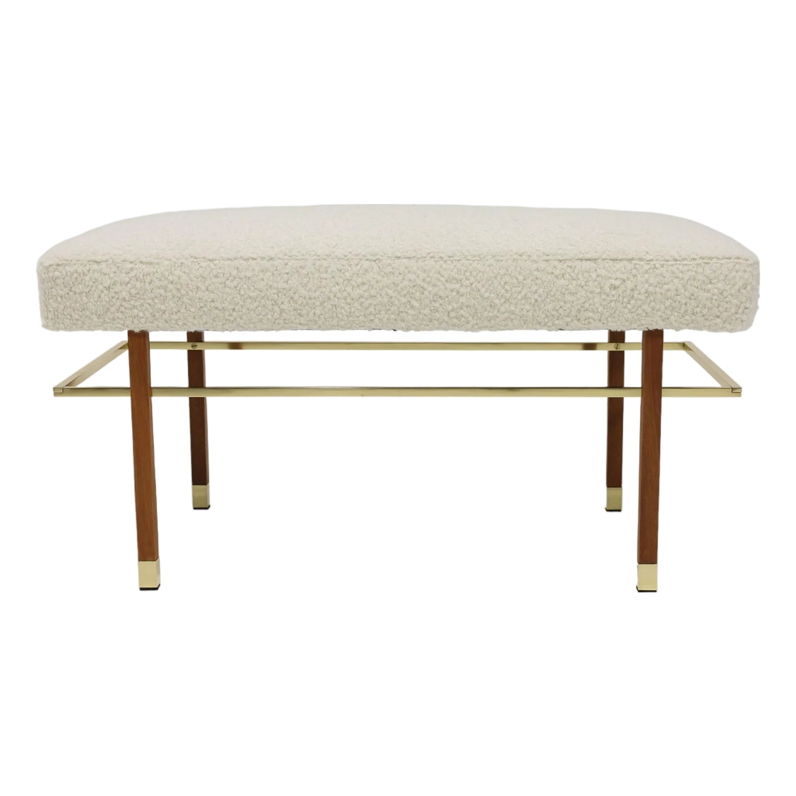 Attributed to Harvey Probber Bench in Holly Hunt Upholstery With Brass ...