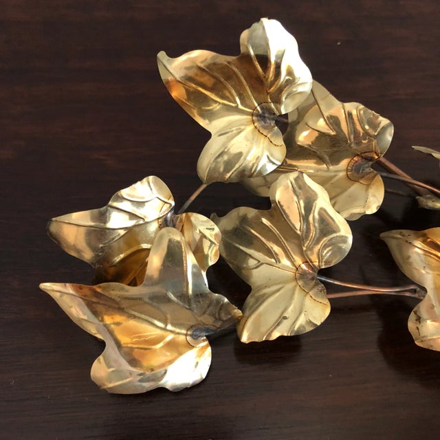 Mid-20th Century Brass & Copper Ivy Wall Art Sprays — a Pair | Chairish