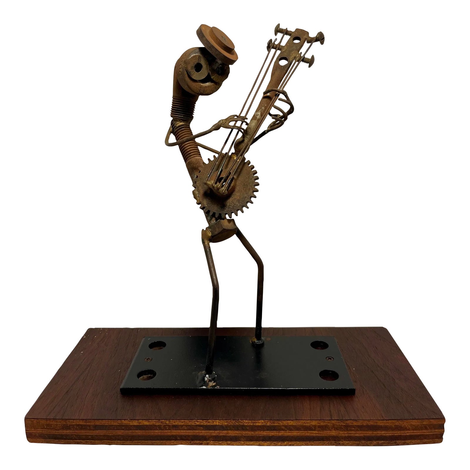 1960's Vintage Nuts and Bolts Metal Guitar Player Folk Art Sculpture ...
