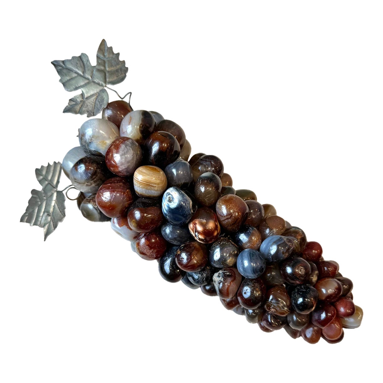 1960s Mid Century Quartz Stone Marble Bunch of Grapes | Chairish
