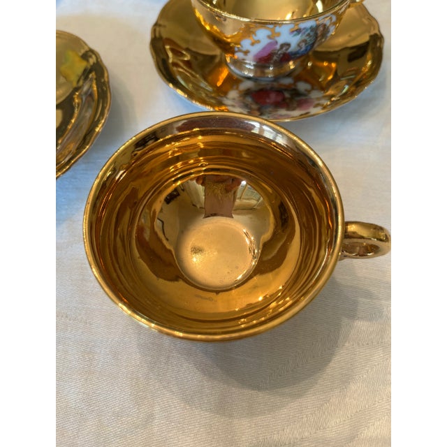 Antique Gold Gilt Porcelain Tea Set- 17 Pieces | Chairish